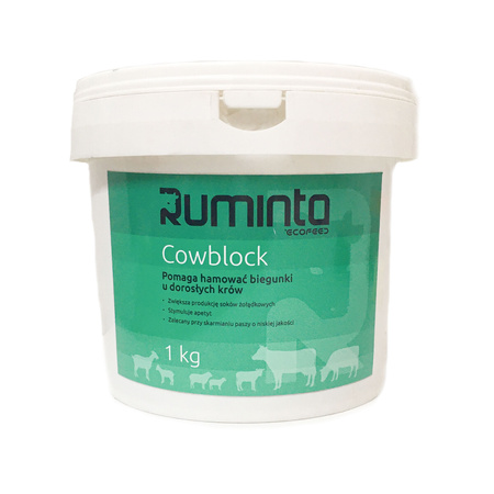 Preparat przeciw biegunce dla krów Cowblock 1 kg RUMINTA 1000 g ...